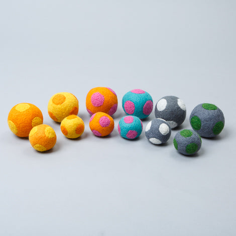 Polka Dot Boiled Wool Balls, Dog Toys – Ware of the Dog